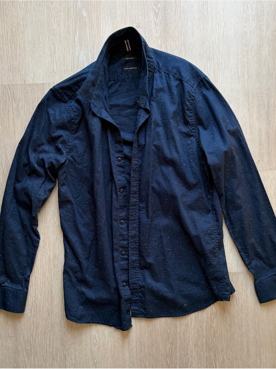 RW&CO. | Shirts | Rwco Navy Blue Mens Dress Shirt With Subtle Dot ...